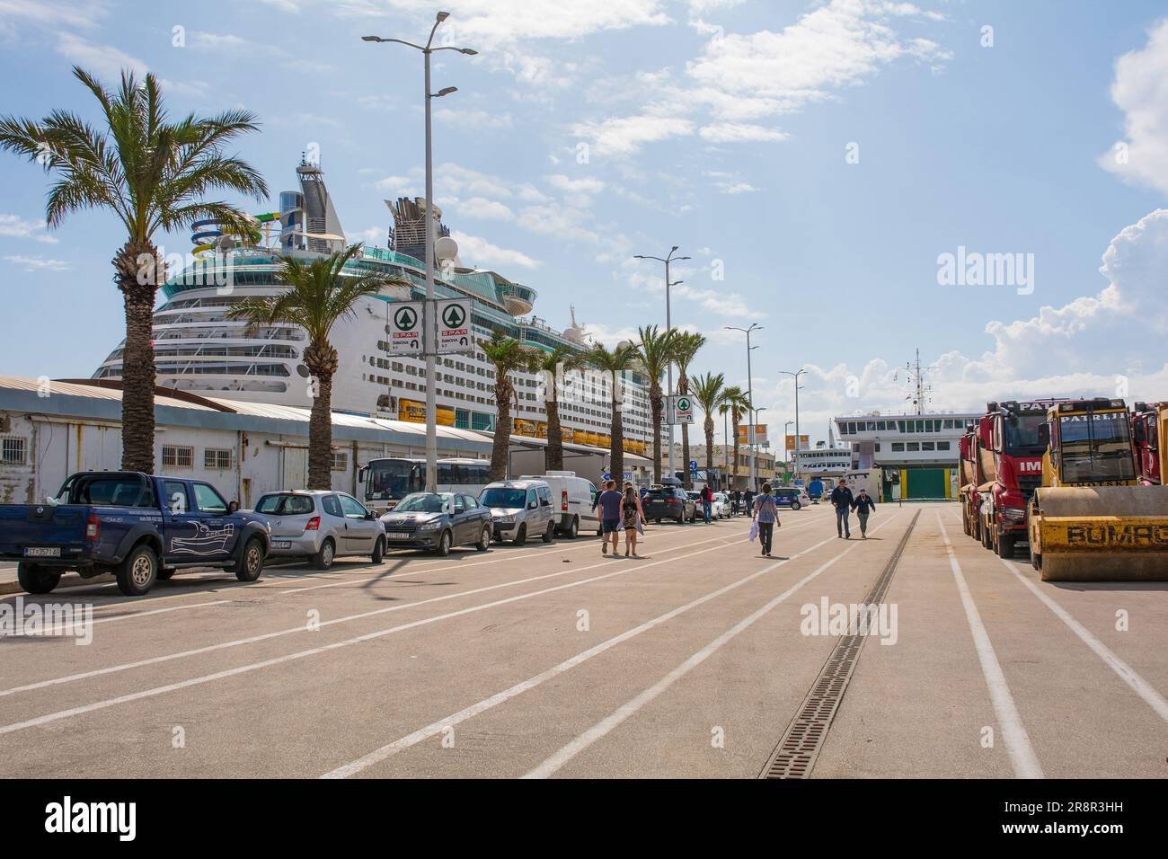Split, Croatia - May 13th 2023. A mega cruise liner in the port of the ...