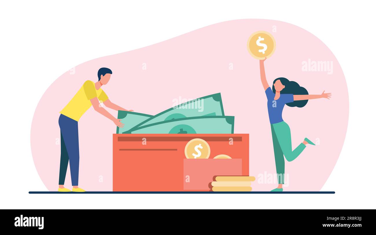 Counting money vector female Stock Vector Images - Alamy