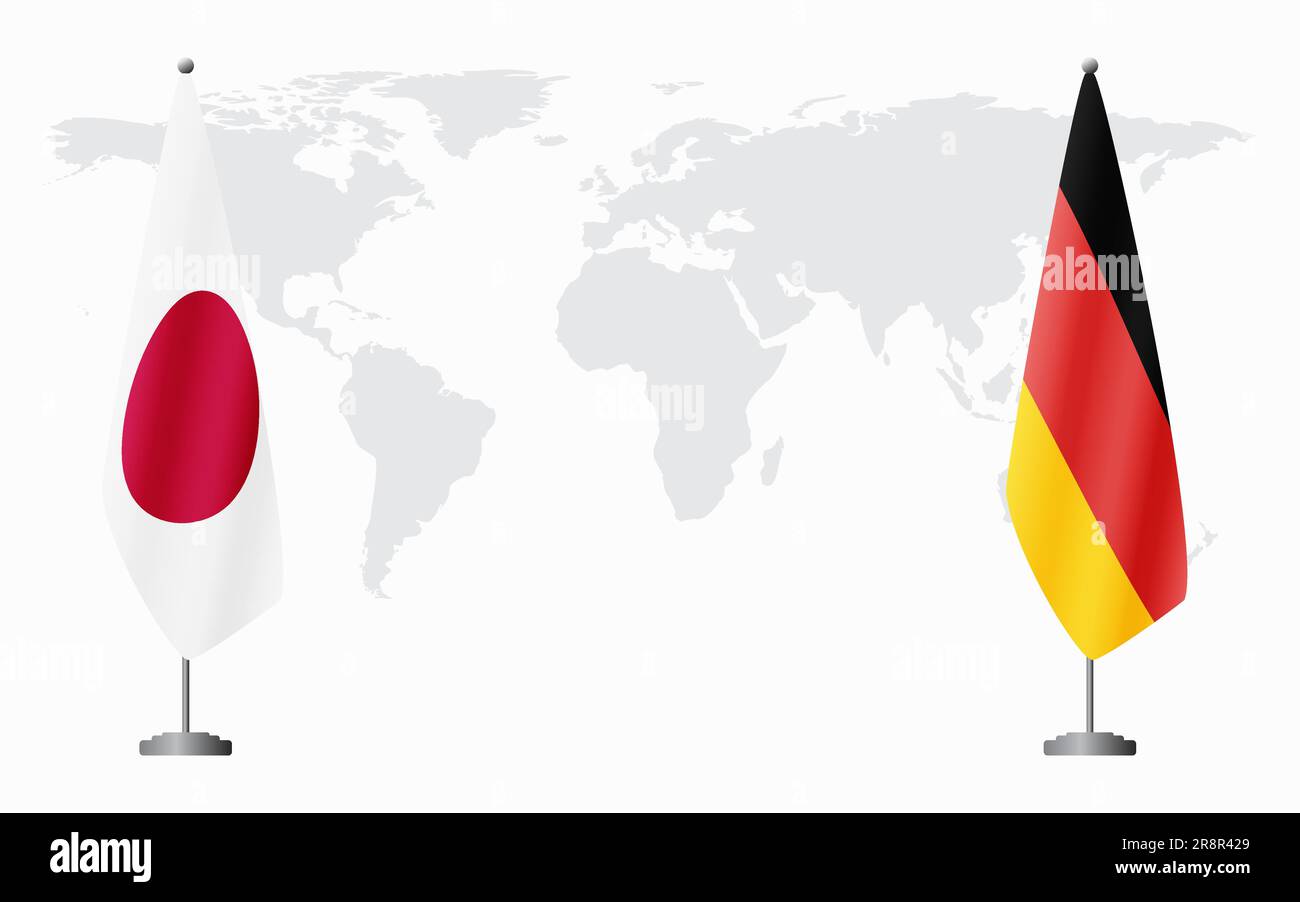 Japan and Germany flags for official meeting against background of ...
