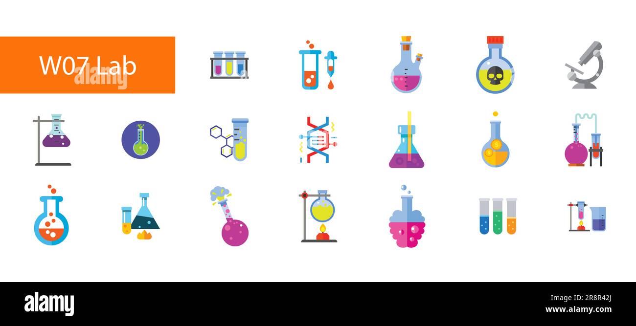 Chemical laboratory icon set Stock Vector Image & Art - Alamy