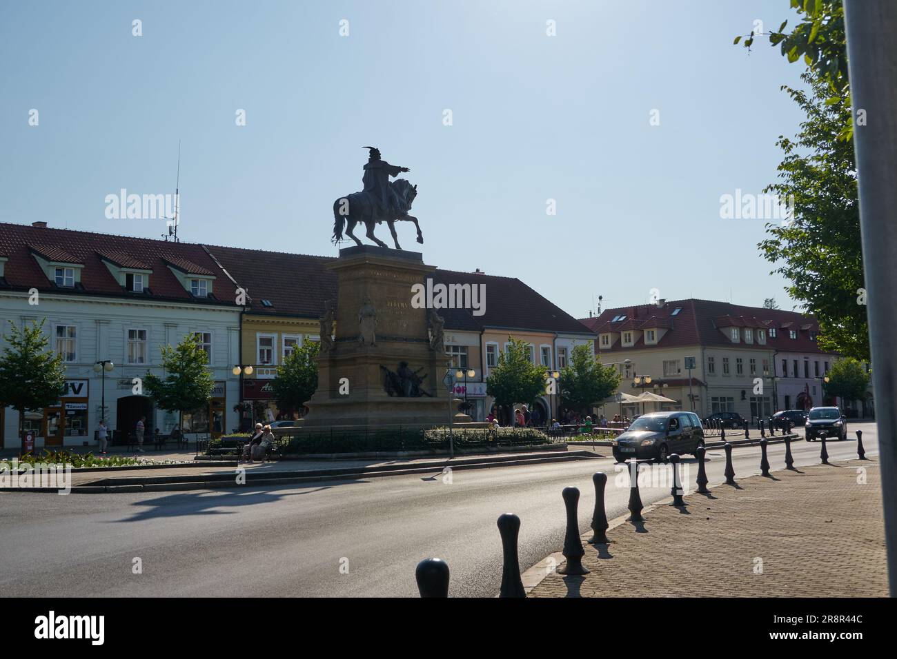 Podebrady, Czech Republic - June 12, 2023 - The main square and a ...