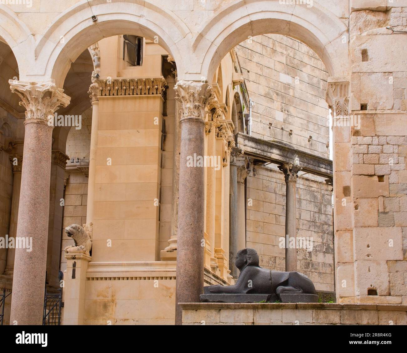 A 3,500 year old Egyptian Sphinx in Peristil Square, in front of Saint ...