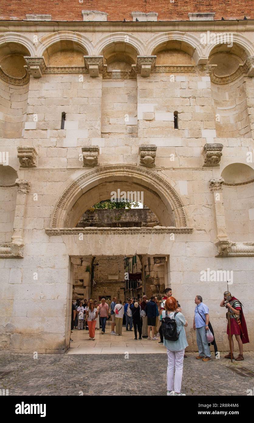 Split, Croatia - May 12th 2023. The 4th century Golden Gate in the ...