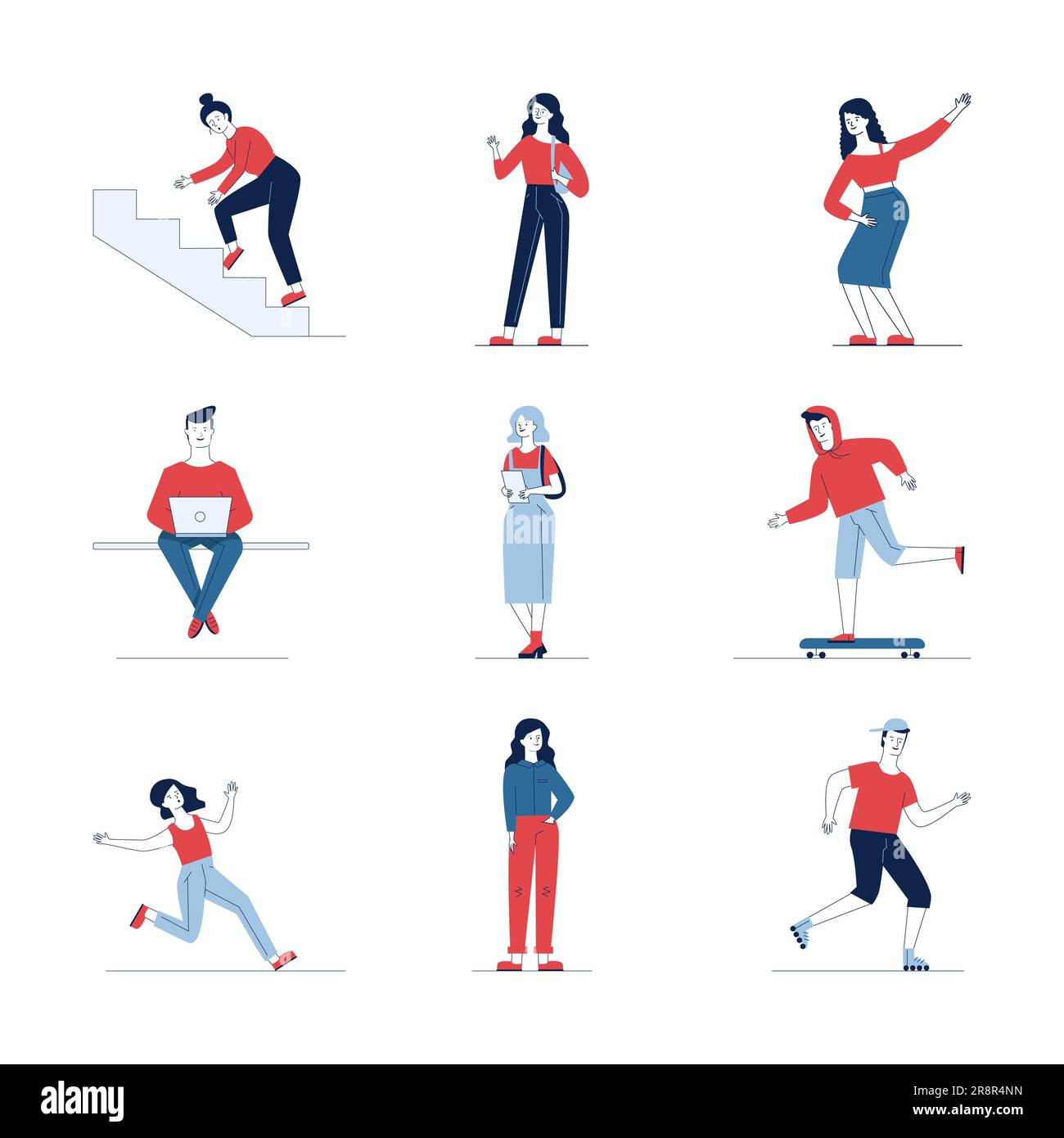 Colorful collection of diverse cartoon people Stock Vector Image & Art ...