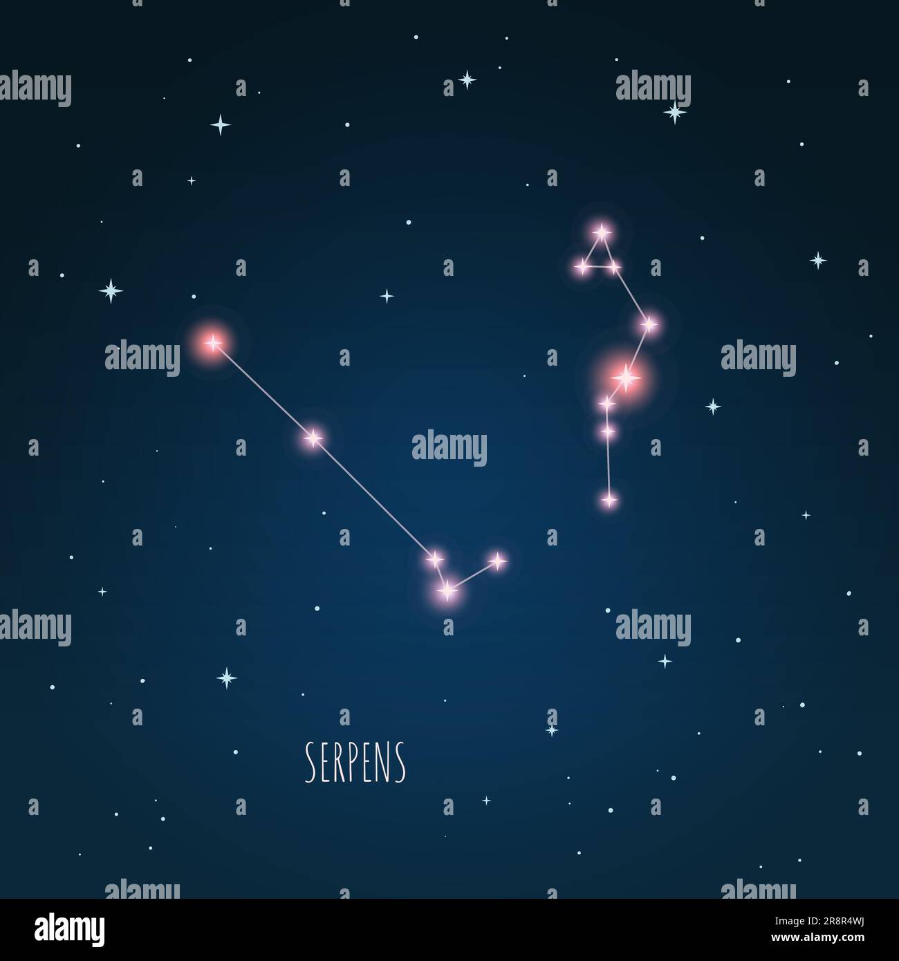 Constellation Serpens scheme in starry sky Space Stock Vector Image ...