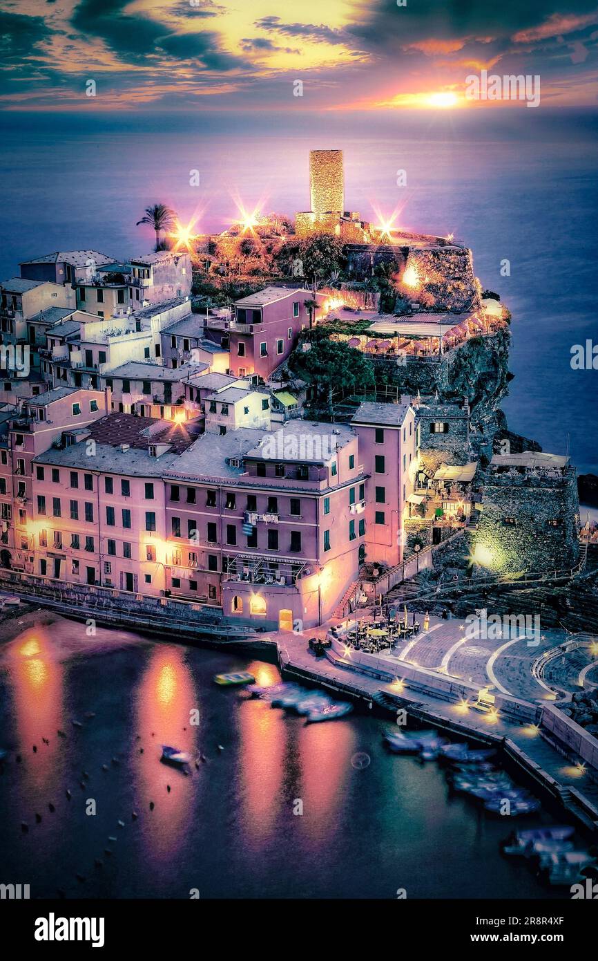 The old fishing village off Vernazza, one of the five villages in the ...