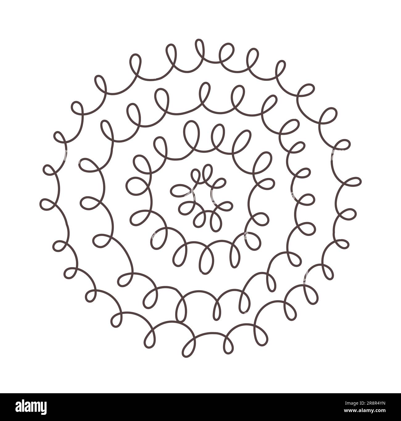 Round abstract hand drawn pattern Vector illustration Stock Vector ...