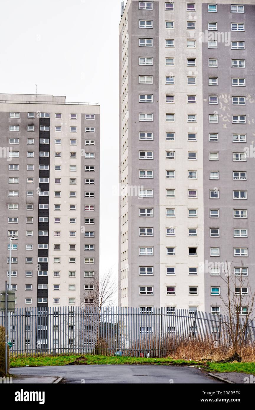 High rise council flats in poor housing estate Stock Photo - Alamy