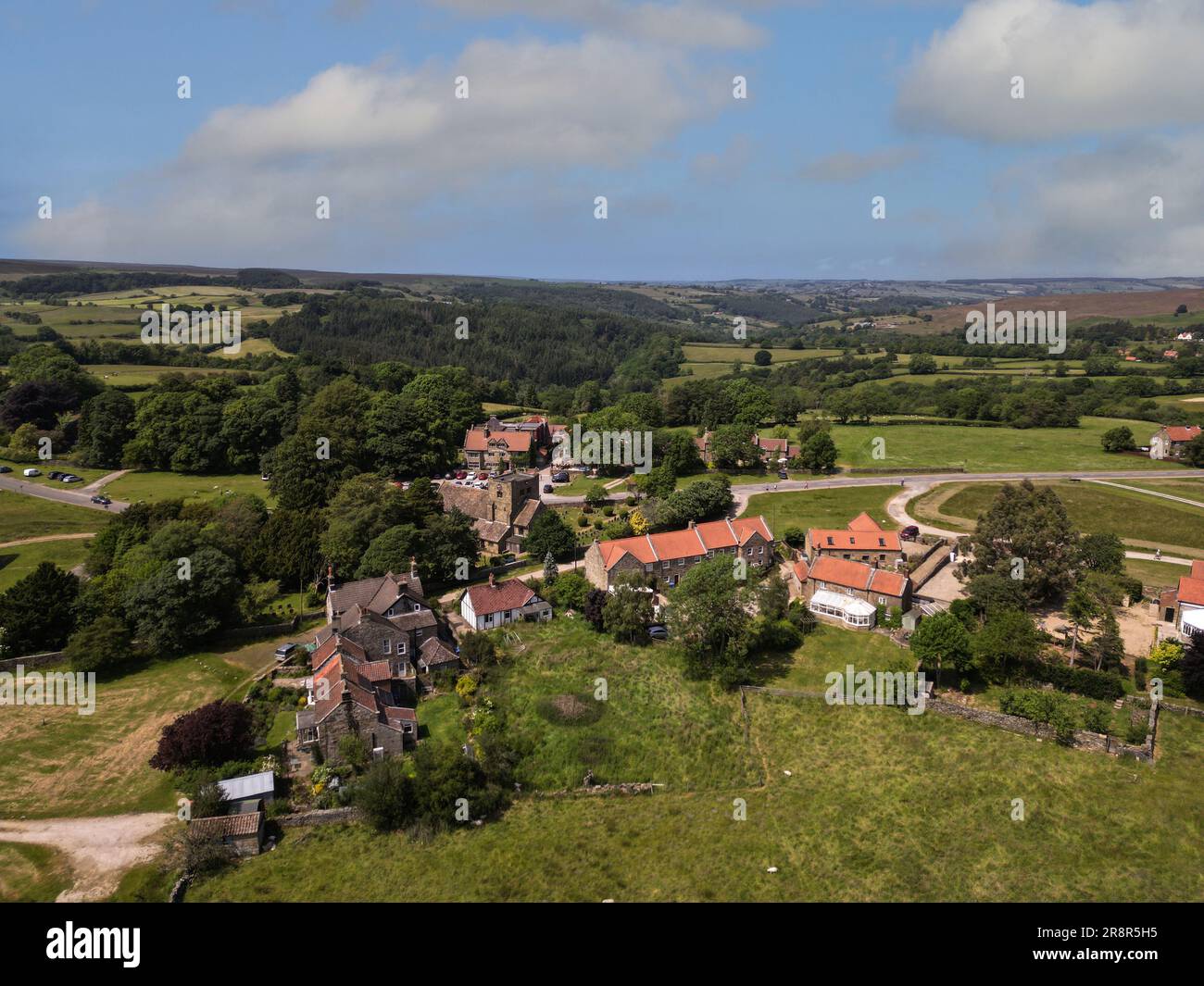 Aerial View Goathland Village UK Stock Photo - Alamy