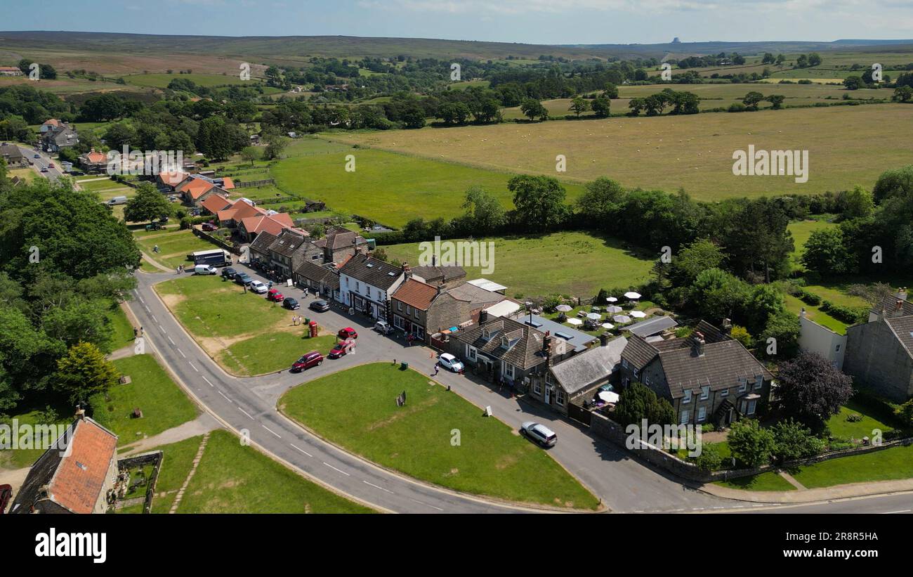 Aerial View Goathland Village UK Stock Photo - Alamy