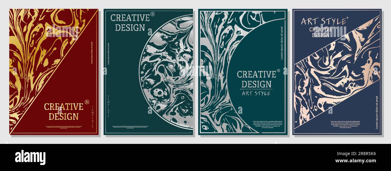 A set of templates for the design of product packaging, cover, poster ...