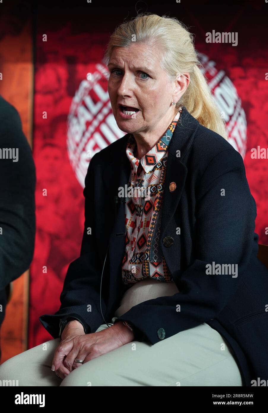 FIFA Vice-President Debbie Hewitt MBE speaks during the European ...
