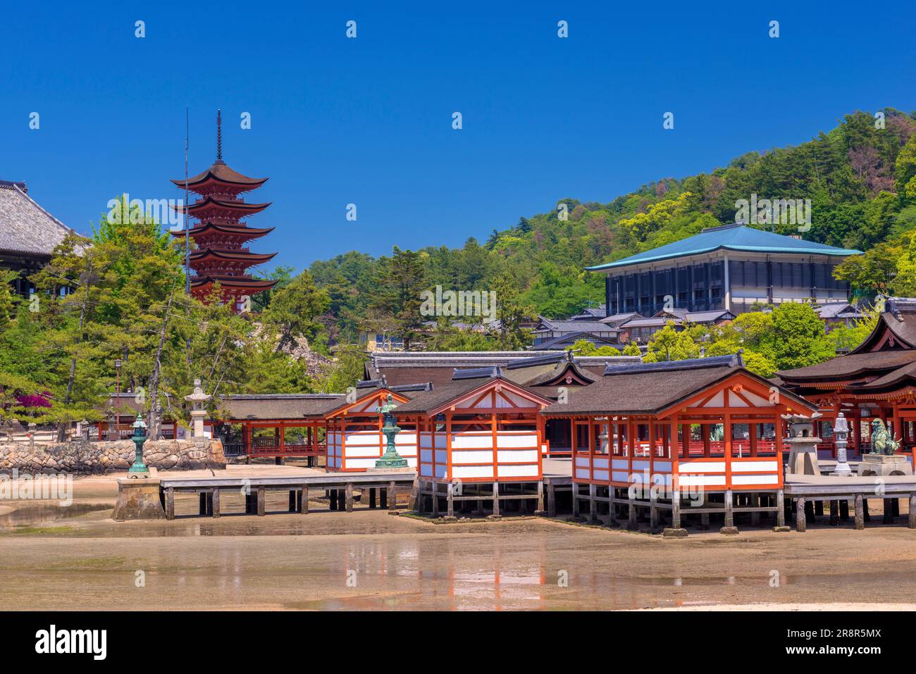 Itsukushima shrine and five story pagoda on Miyajima island Stock Photo ...