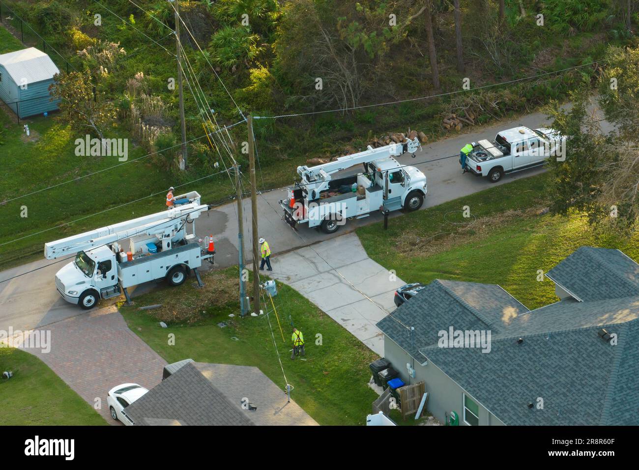 Repairing storm damage to power supply hi-res stock photography and ...