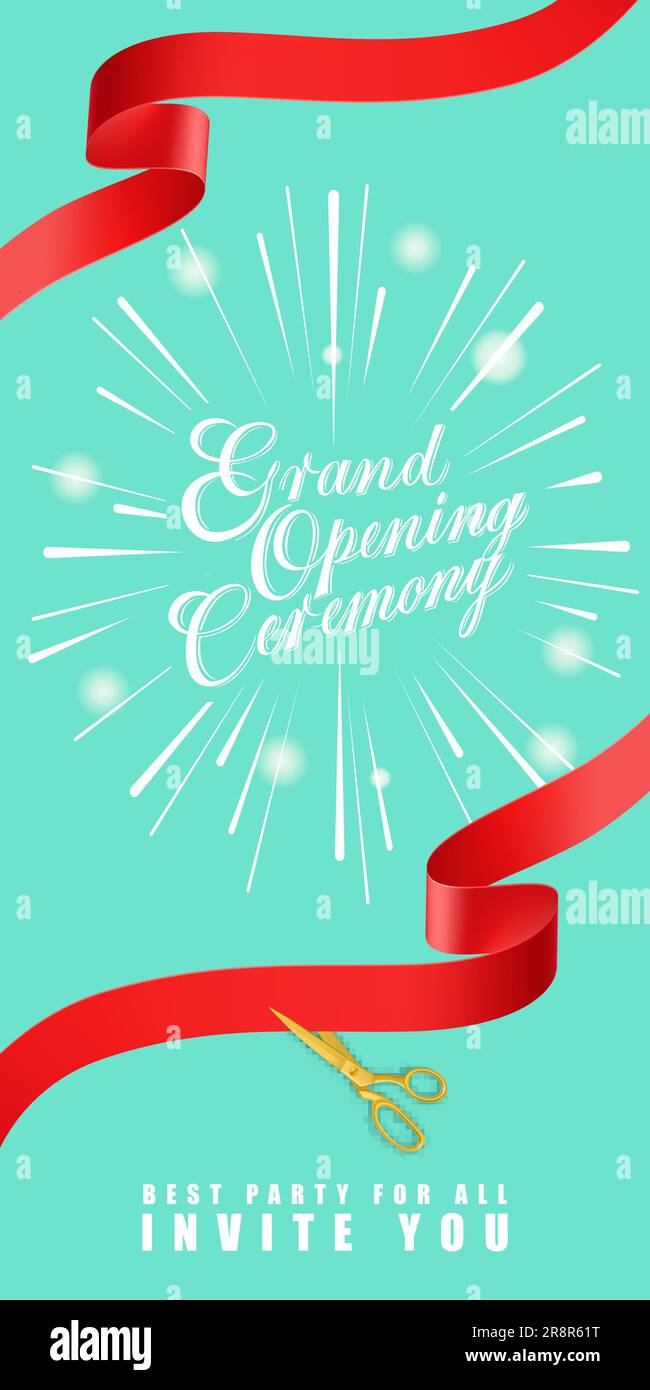 Grand opening ceremony, best party for all, invite you banner Stock ...