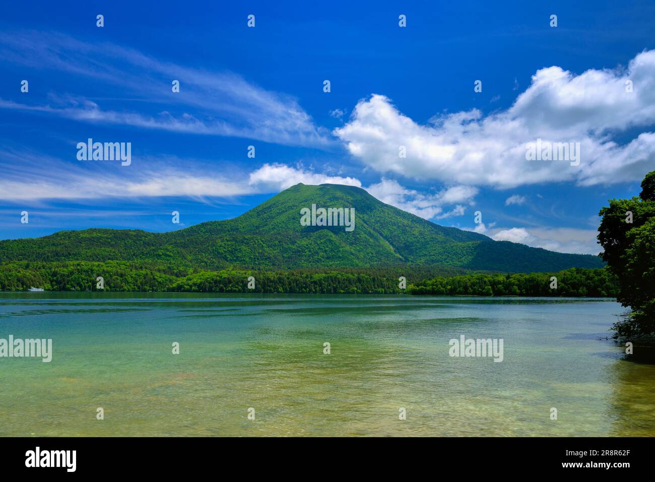 Lake Akan and Mt. Mount Oakan Stock Photo - Alamy