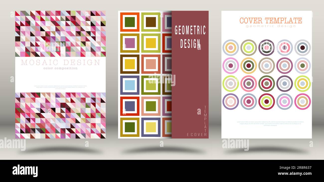 A set of designs of different styles. Template for background, cover ...