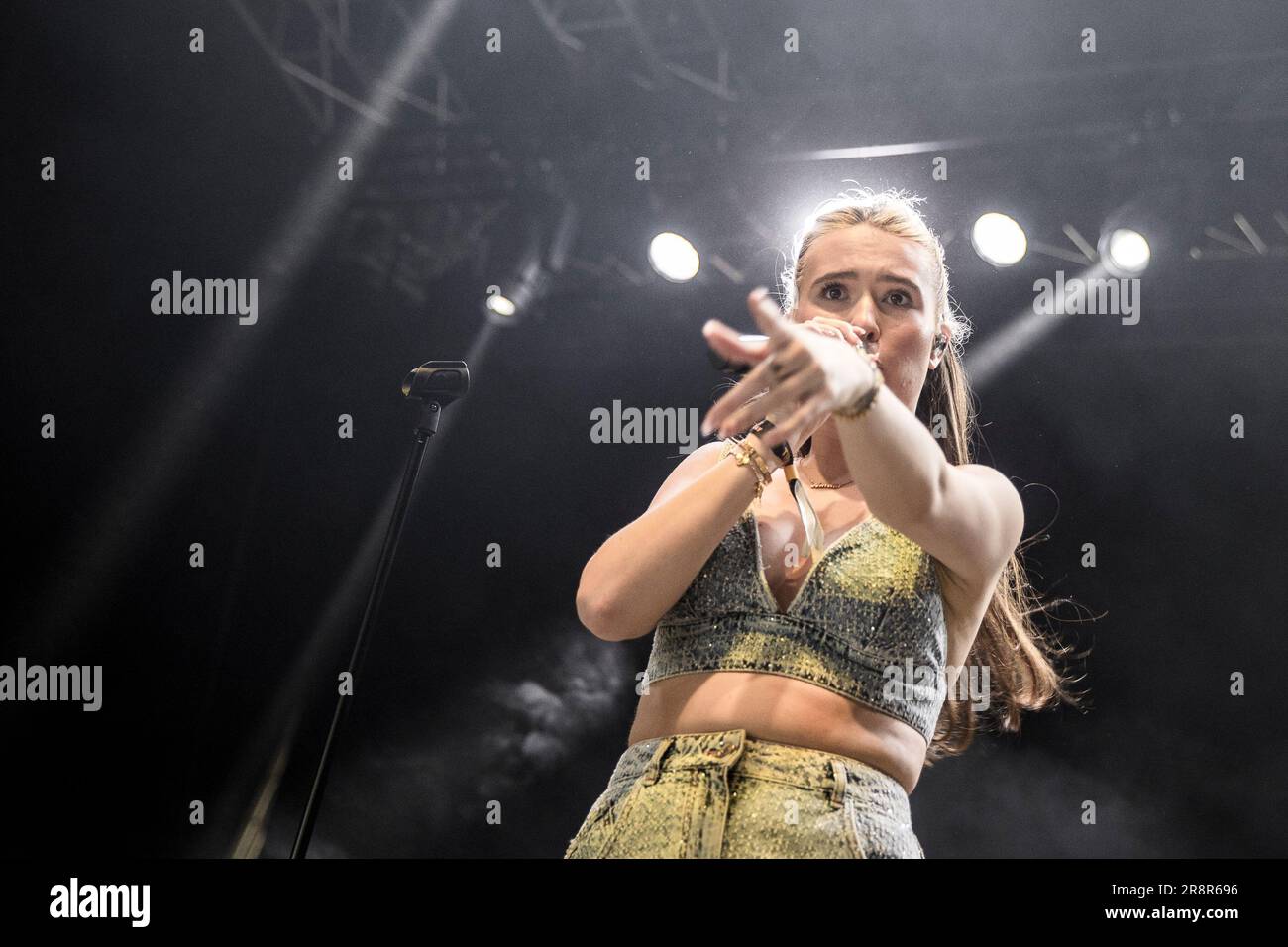 Odense, Denmark. 22nd June, 2023. The British singer Mimi Webb performs ...
