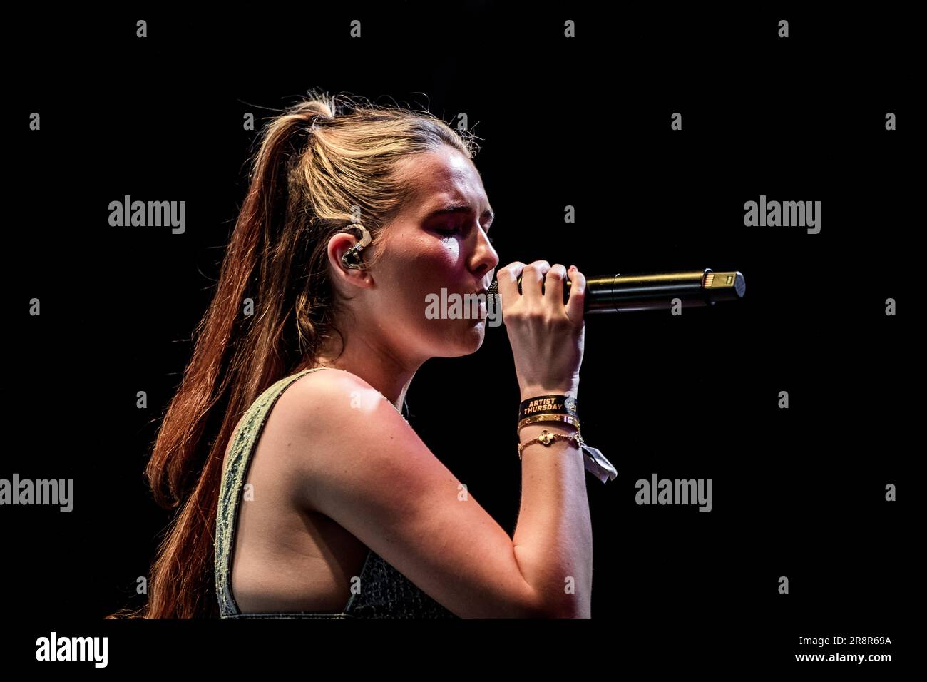 Odense, Denmark. 22nd June, 2023. The British singer Mimi Webb performs ...