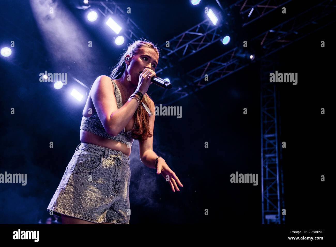 Odense, Denmark. 22nd June, 2023. The British singer Mimi Webb performs ...