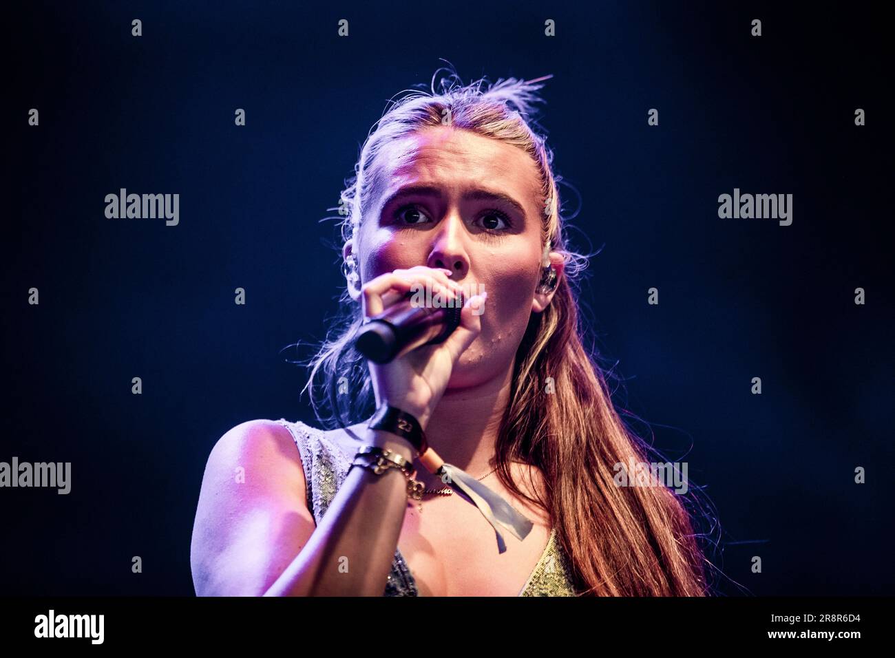 Odense, Denmark. 22nd June, 2023. The British singer Mimi Webb performs ...