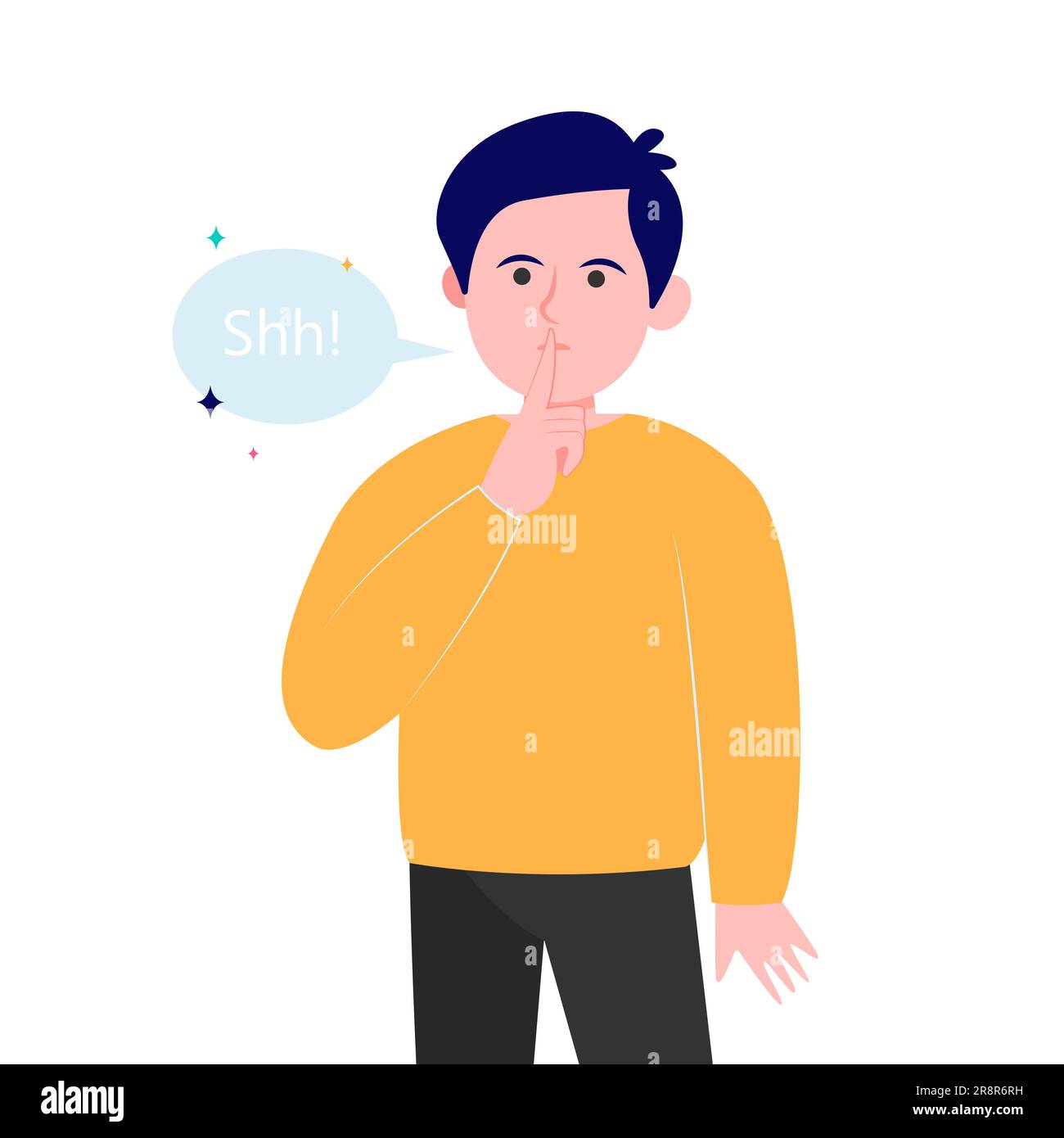 Young serious man with silence hand gesture Stock Vector Image & Art ...