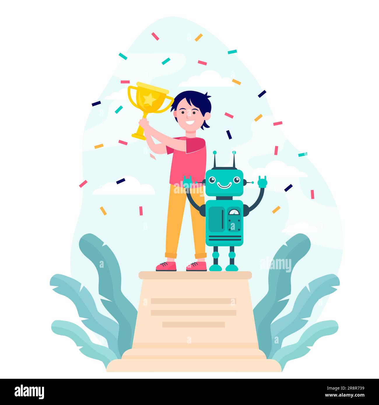School child winning robotics competition Stock Vector Image & Art - Alamy