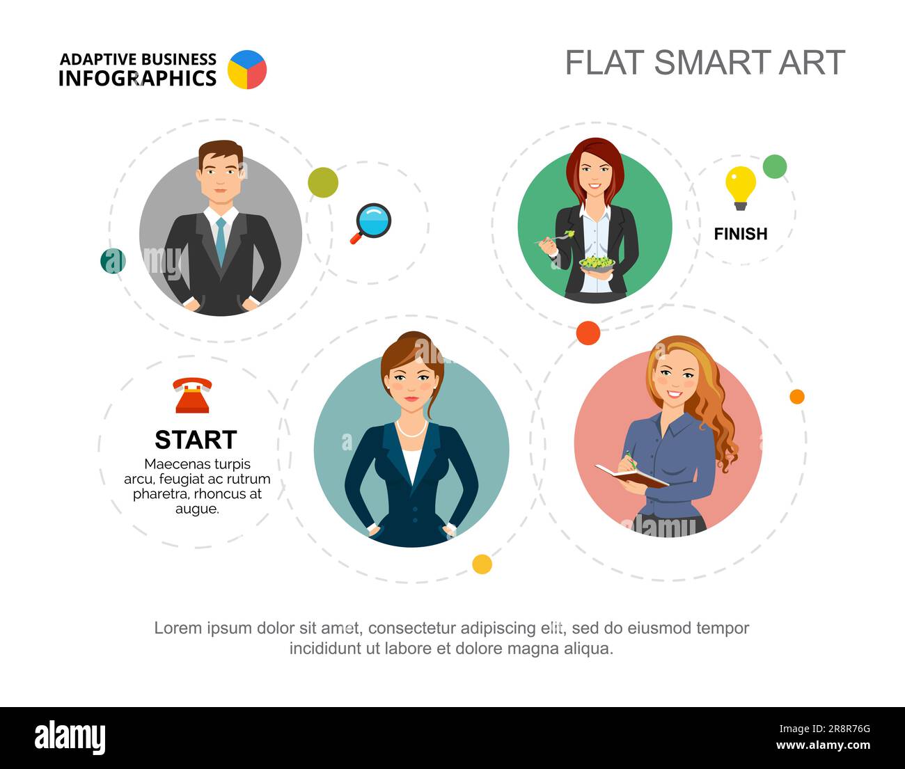 Four workers process chart template for presentation Stock Vector Image & Art - Alamy
