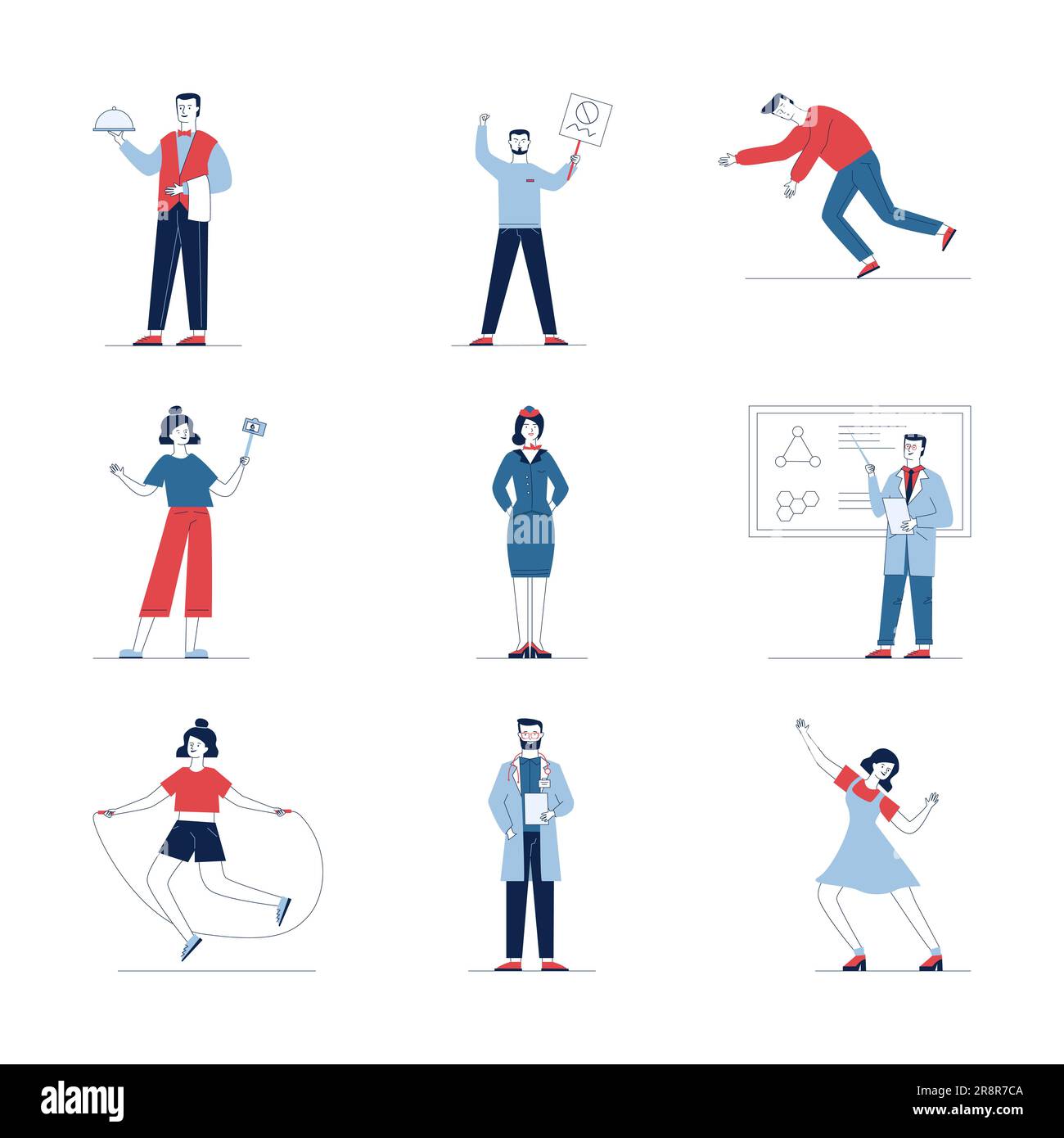 Colored set of diverse cartoon people Stock Vector Image & Art - Alamy