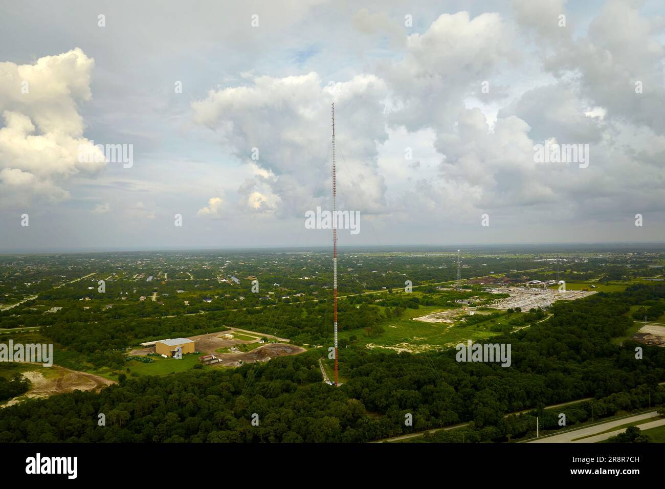 Tall telecommunication radio cell tower with wireless communication 5g ...