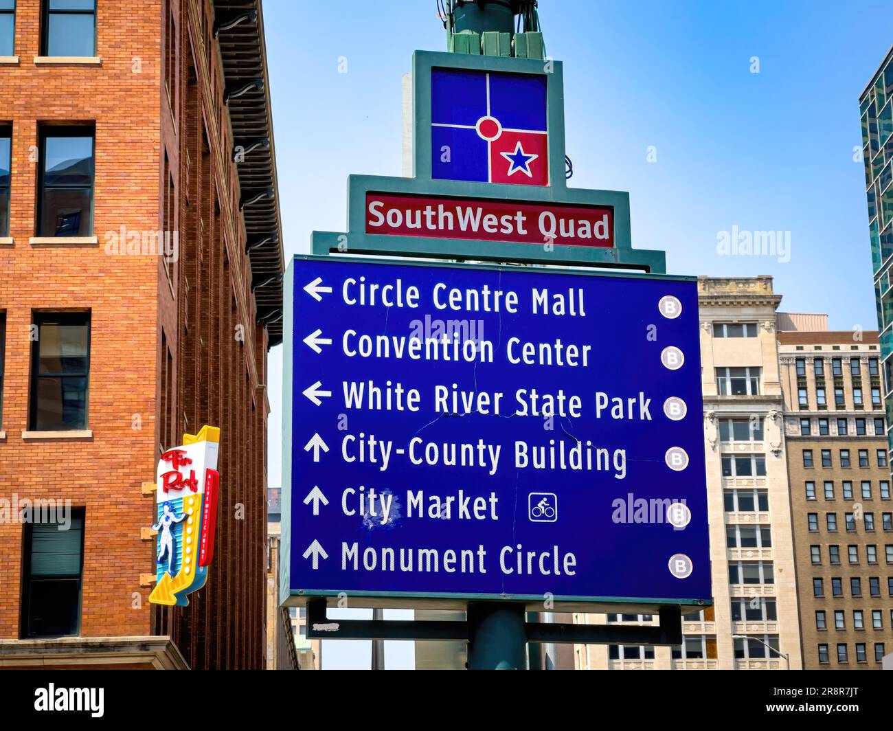 Direction signs in Downtown Indianapolis Stock Photo - Alamy