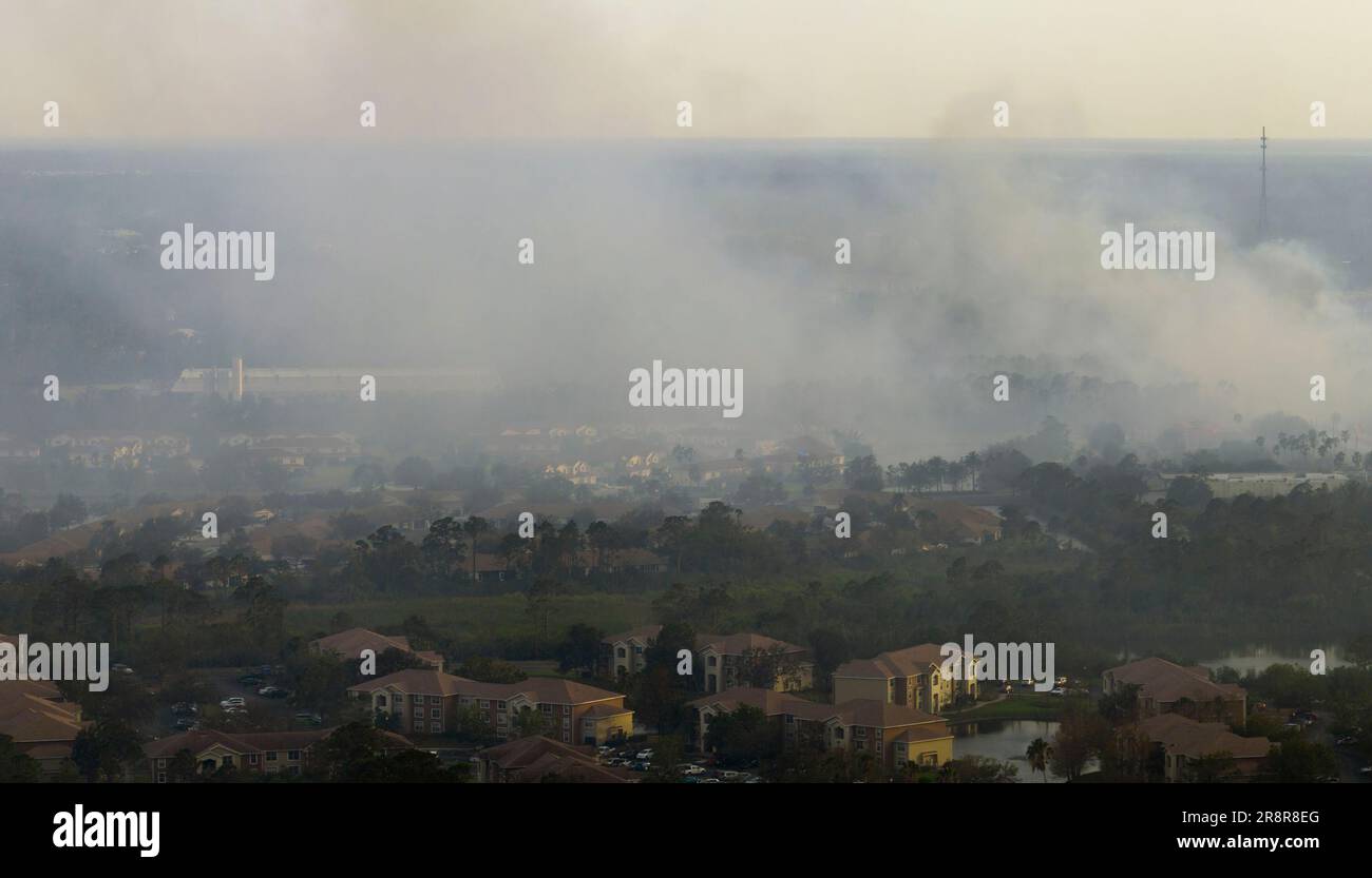 Wildfire burning severely during dry winter season in North Port city ...