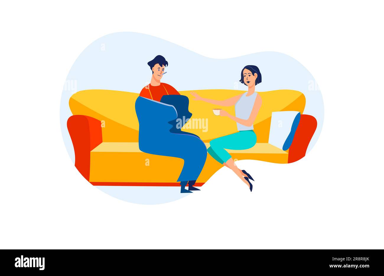 Sick young couple Stock Vector Images - Alamy