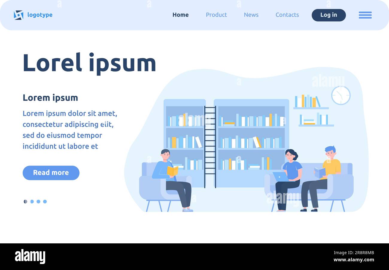 People in library flat vector illustration Stock Vector Image & Art - Alamy