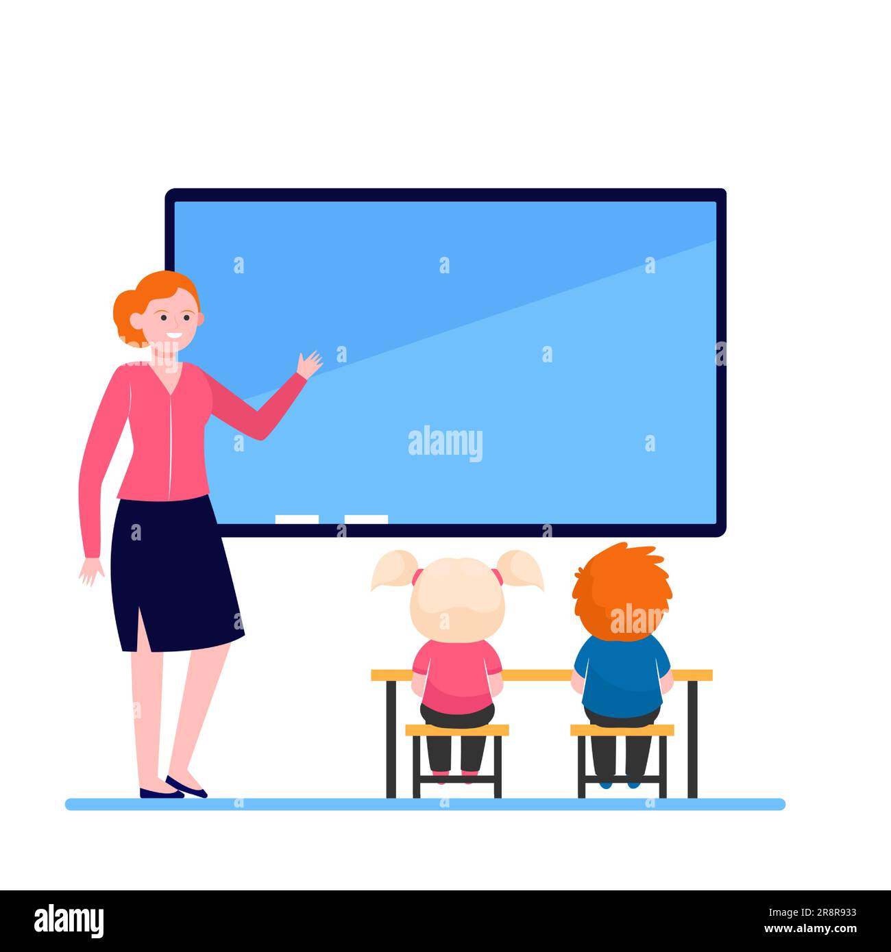 Female teacher explaining lesson for kids Stock Vector Image & Art - Alamy