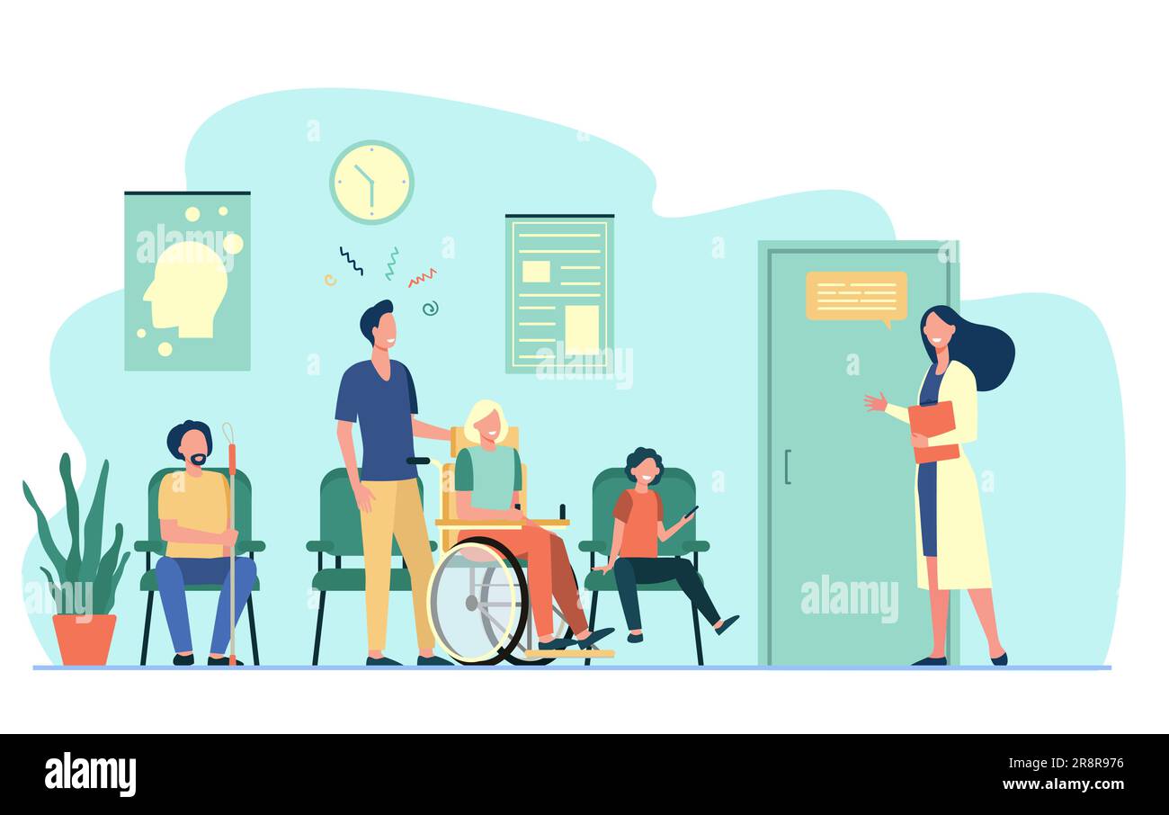 Medical line waiting people Cut Out Stock Images & Pictures - Alamy