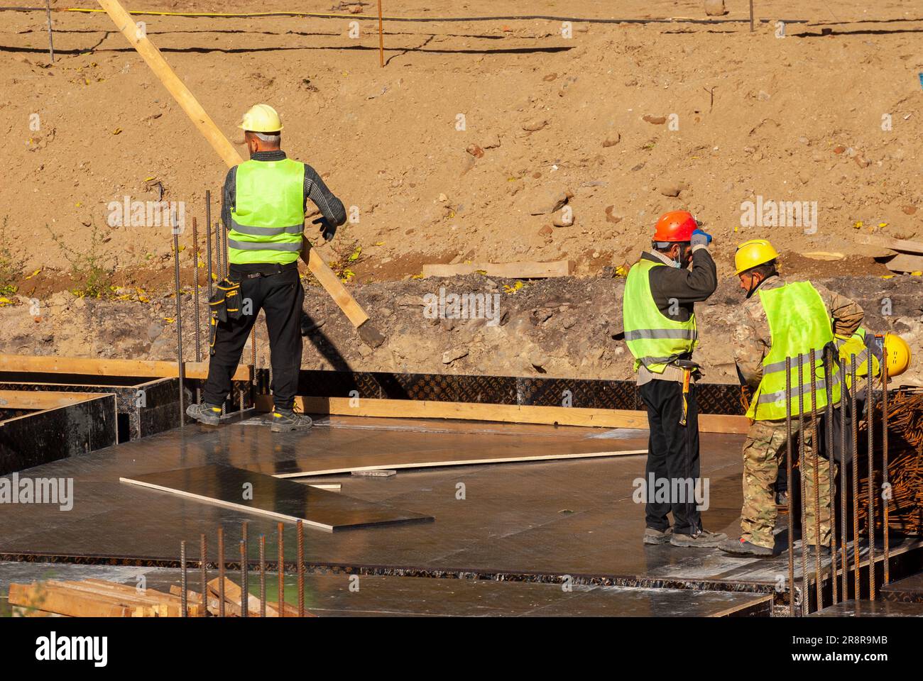 Georgia, Tbilisi - November 8, 2020: The process of building a house ...