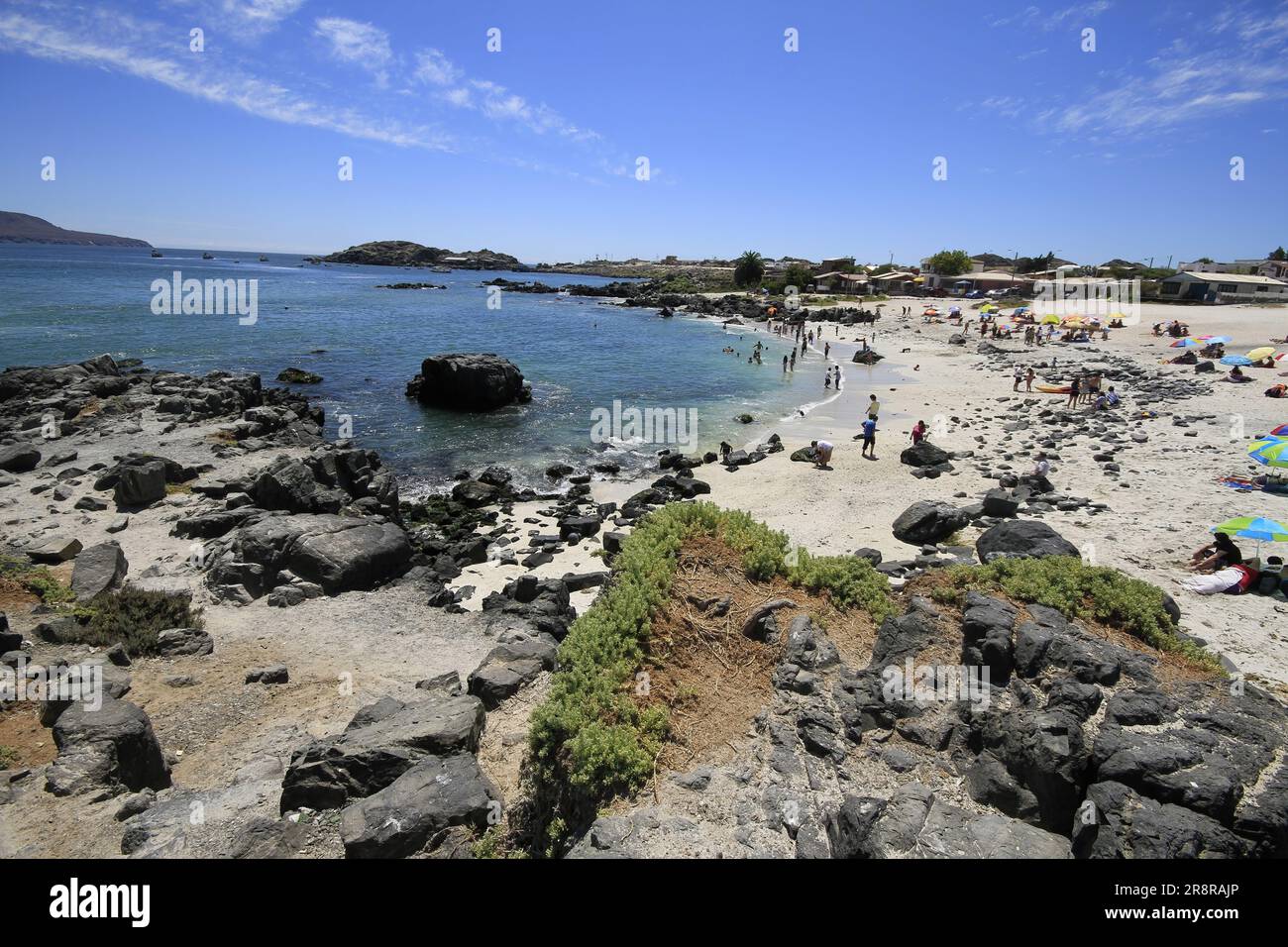Photo of beaches and harbour near Bahia Inglesia, Caldera, Chile Stock ...