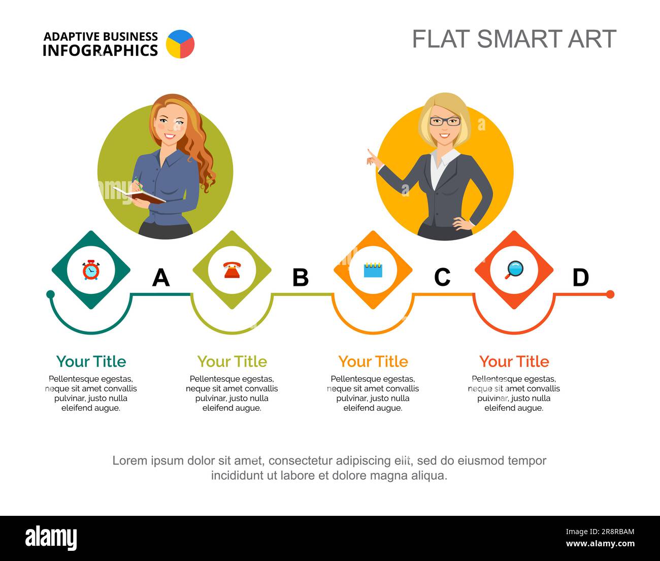 Four Option Process Chart Slide Template Stock Vector Image & Art - Alamy