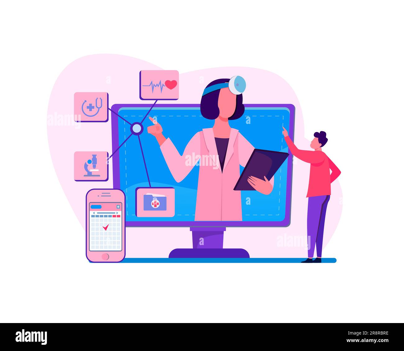 Online medical assistance vector illustration Stock Vector Image & Art ...