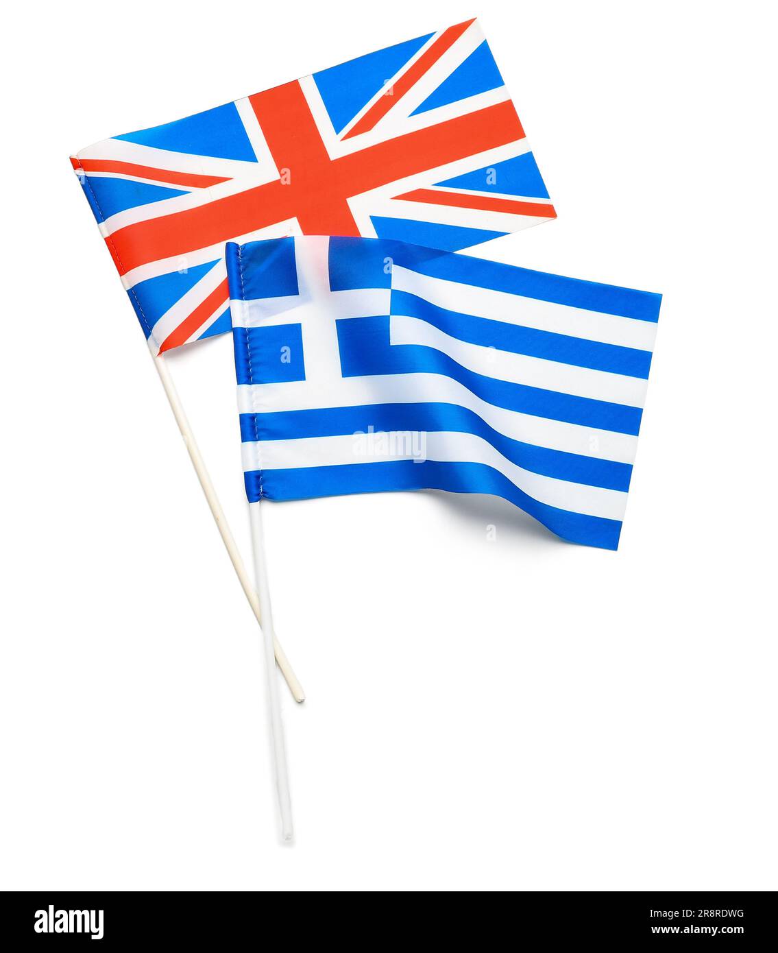 Flags of Greece and United Kingdom isolated on white background Stock ...