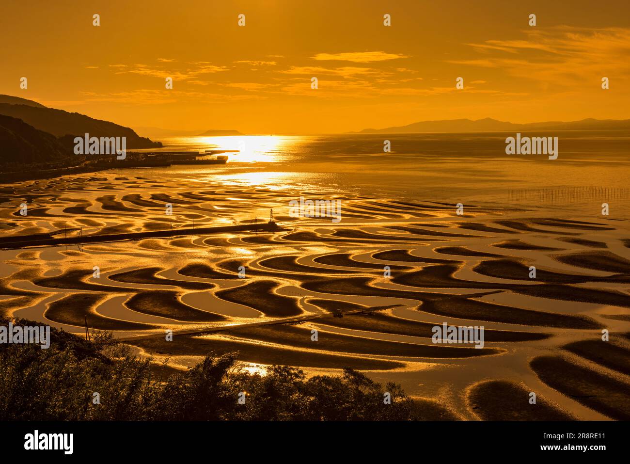 Evening view of Ariake Sea Stock Photo - Alamy