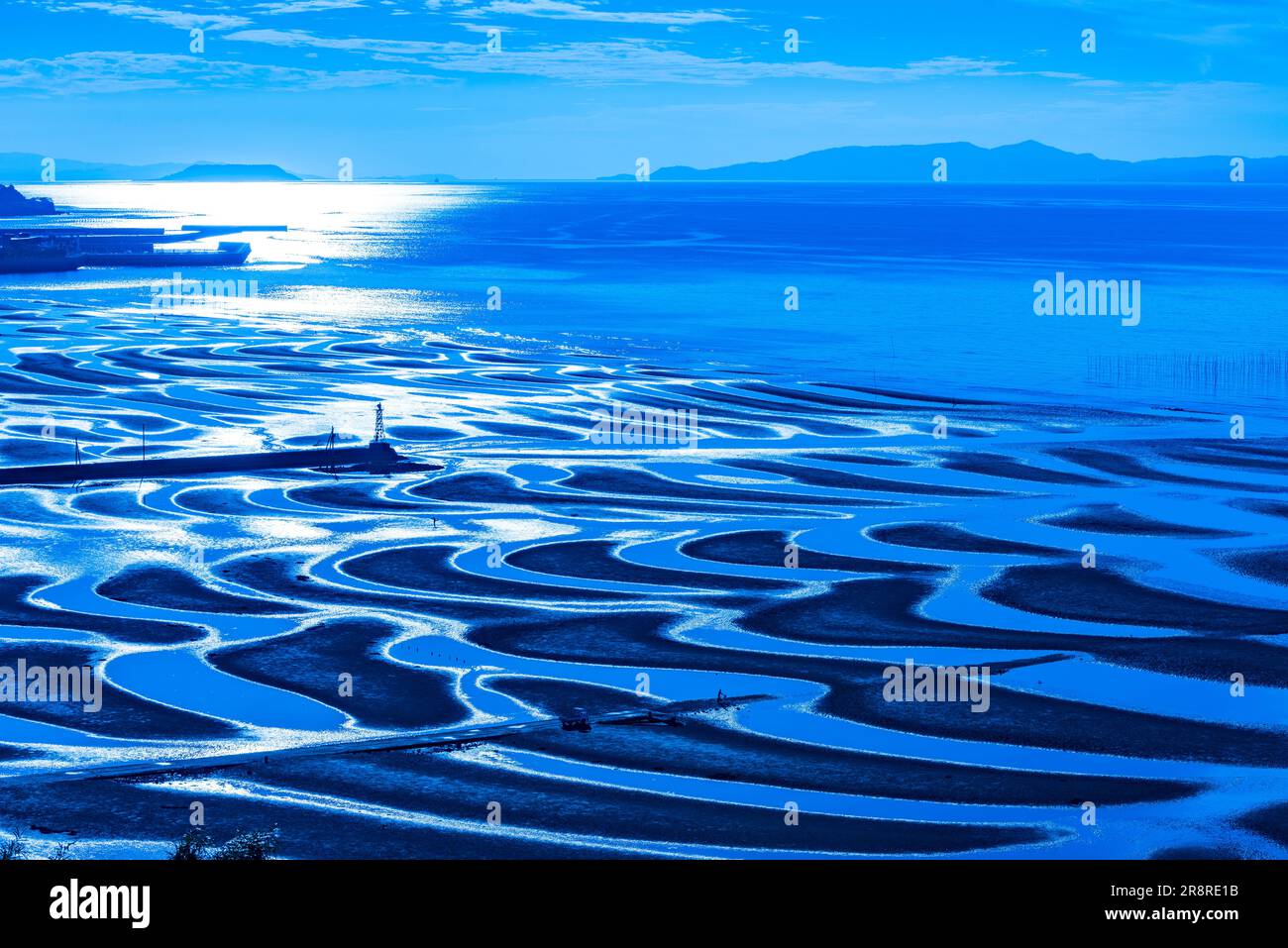 Evening view of Ariake Sea Stock Photo - Alamy