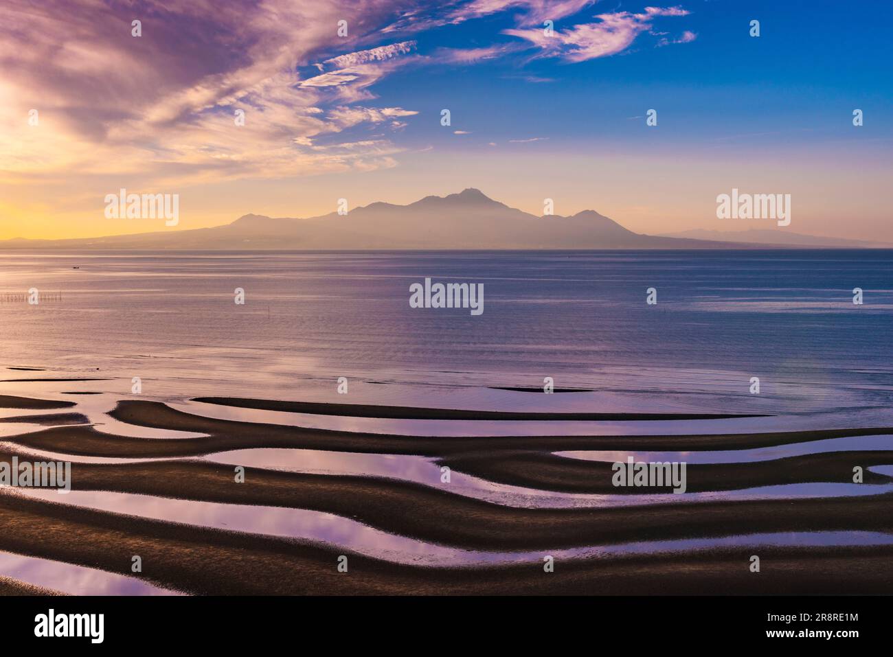 Evening view of Ariake Sea Stock Photo - Alamy
