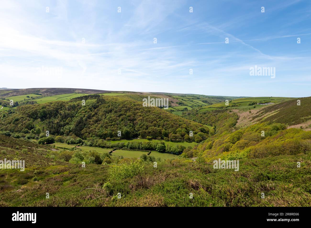 Landscape photo of the Doone valley in Exmoor National Park Stock Photo ...