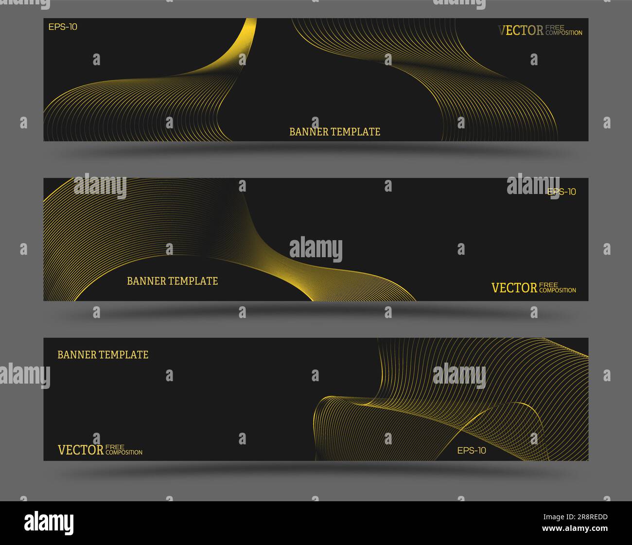 A set of color gradients on a dark background. Creative template for posters, web design and ...