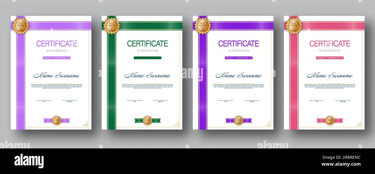 Certificate. A set of mock-ups of the certificate of recognition of ...