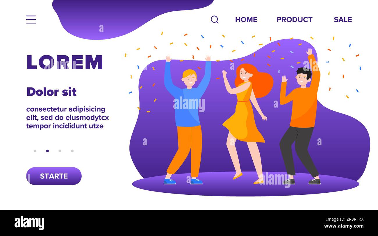 Cartoon illustration happy people dancing hi-res stock photography and images - Alamy