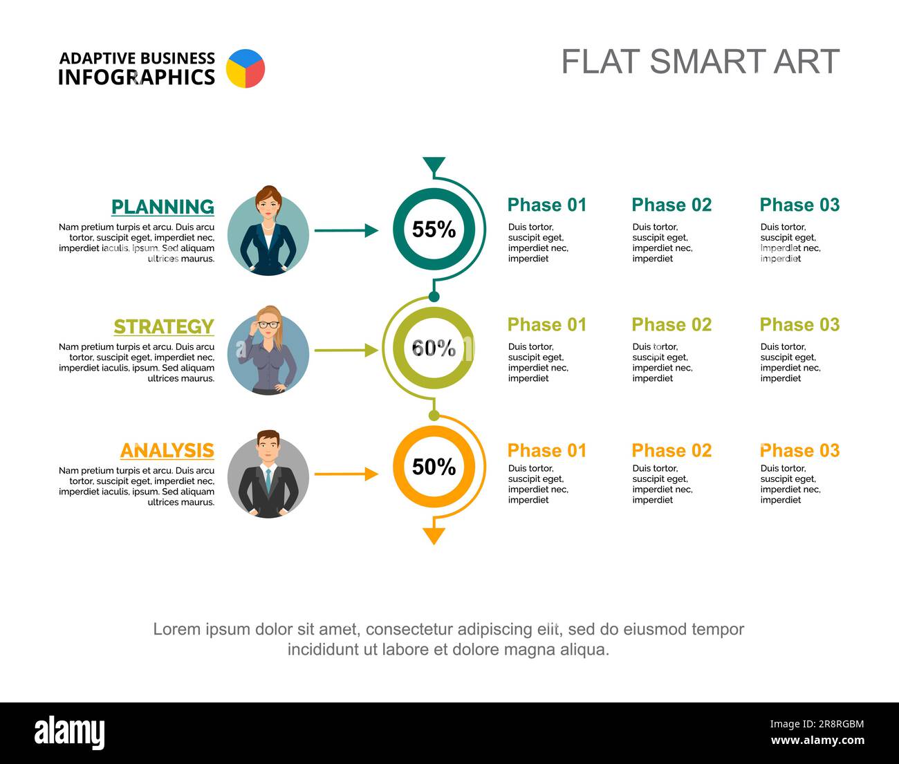 Three Option Percentage Chart Template Stock Vector Image & Art - Alamy