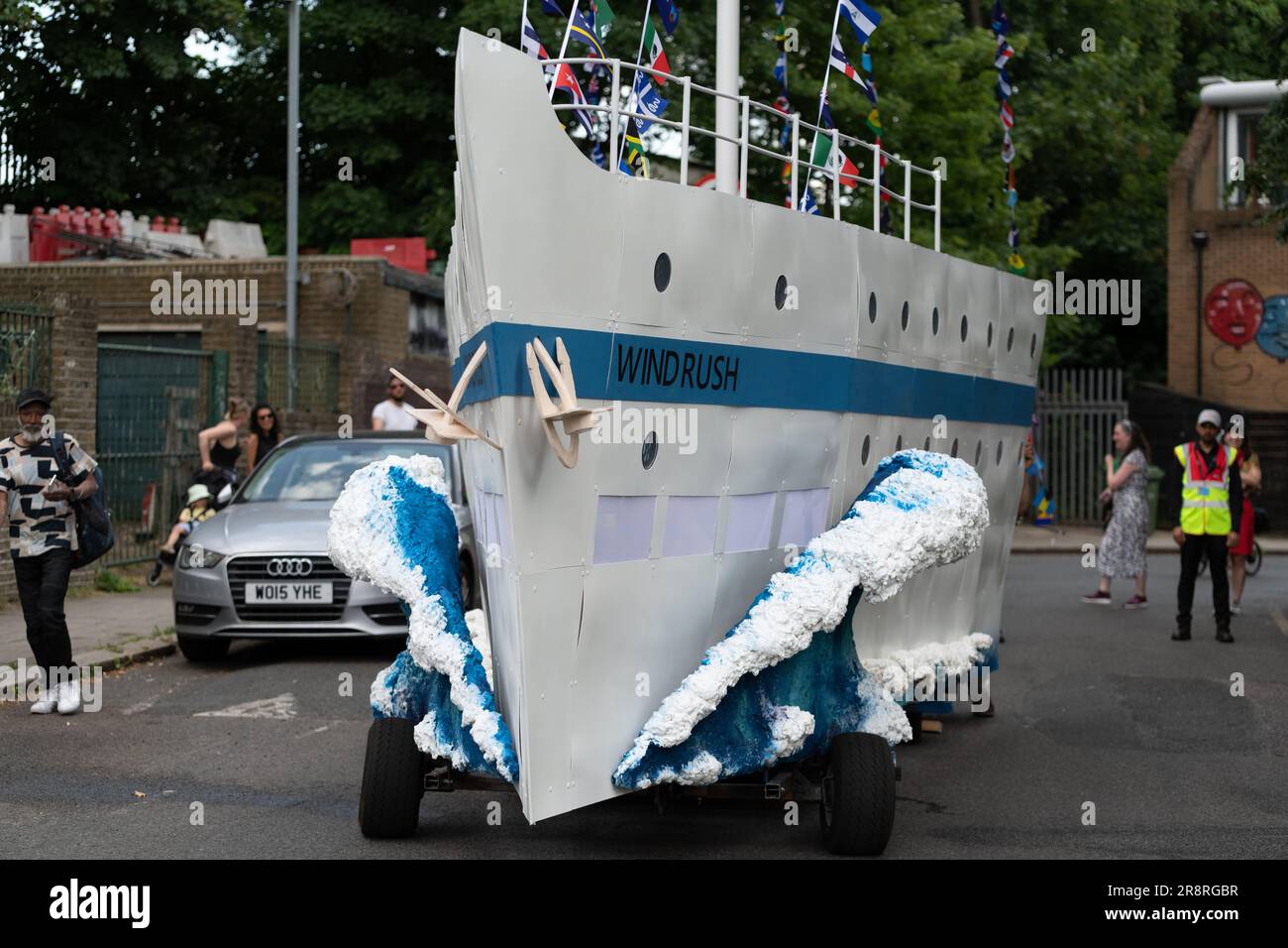 London, UK. 22 June, 2023. Windrush Procession, with art inspired by ...